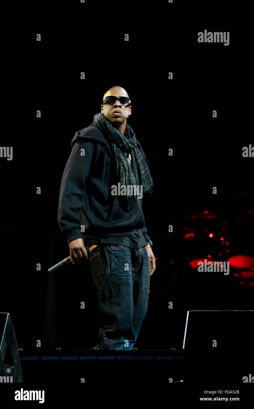 American artist Jay-Z , Jay Z headlining the Pyramid Stage at ...