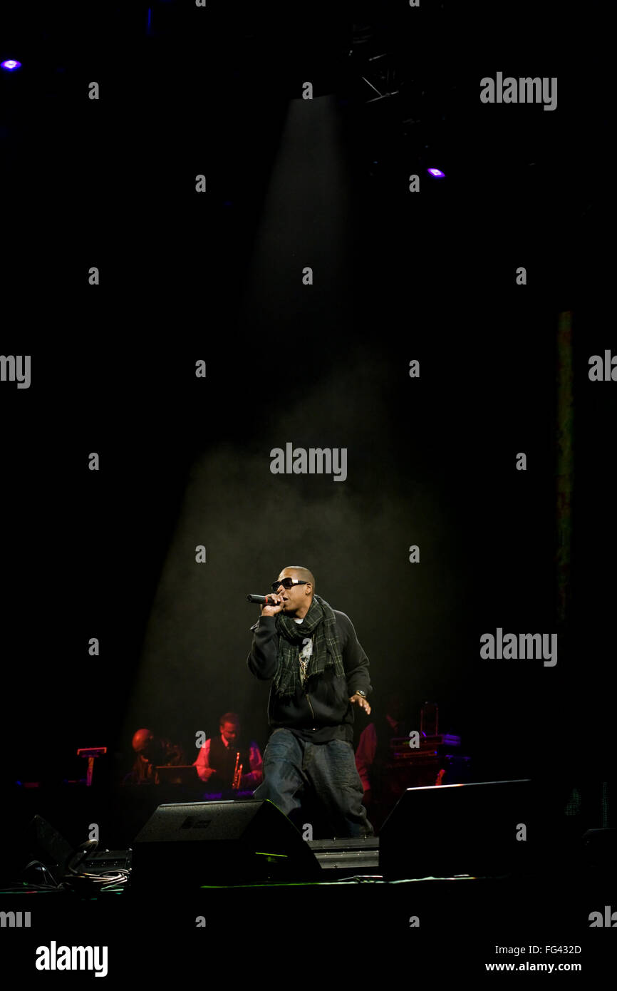 American artist Jay-Z , Jay Z headlining the Pyramid Stage at ...
