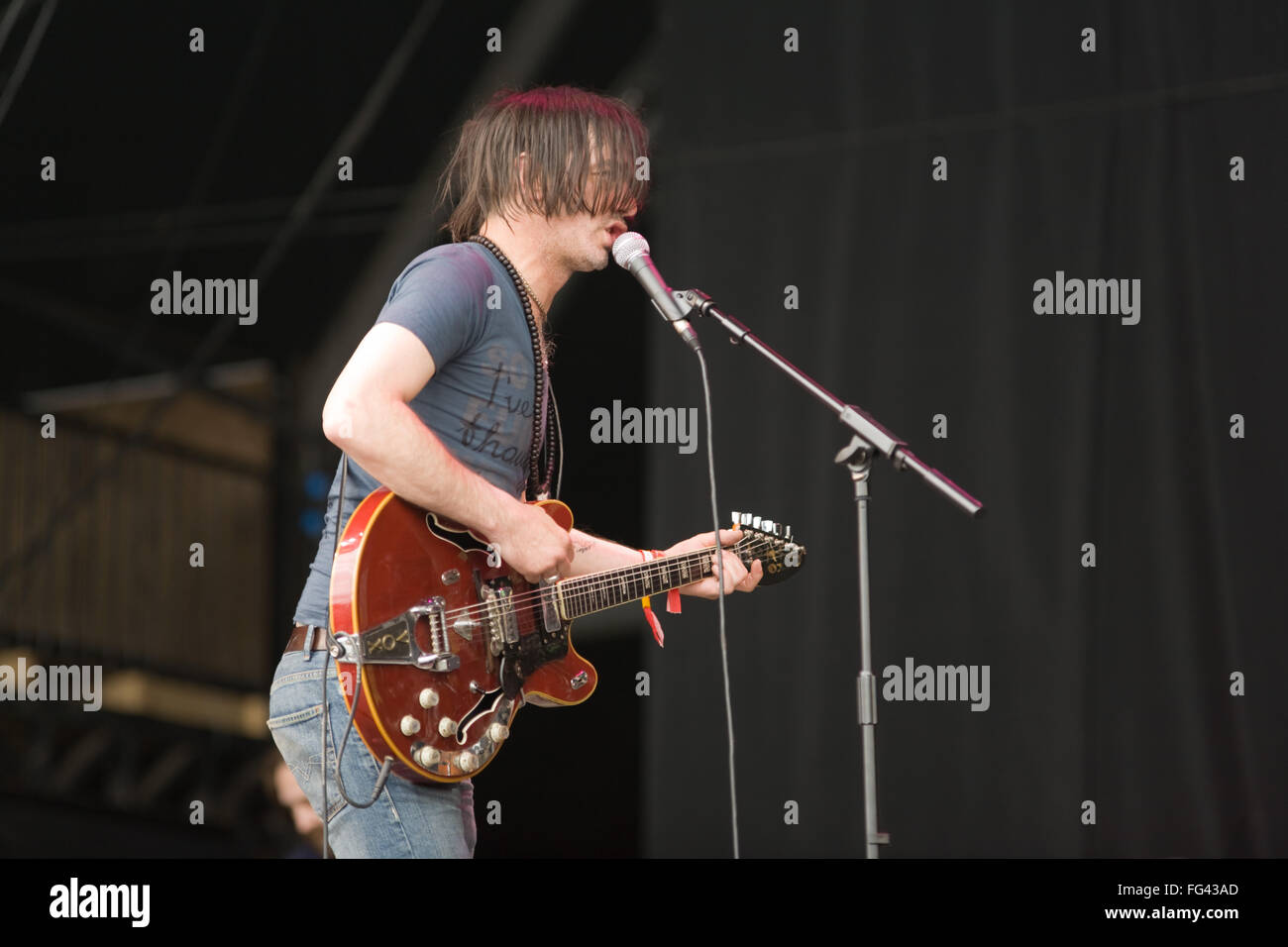 Anton Newcombe performing in The Brian Jonestown Massacre, Glastonbury ...