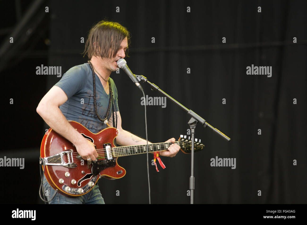 Anton Newcombe performing in The Brian Jonestown Massacre, Glastonbury ...