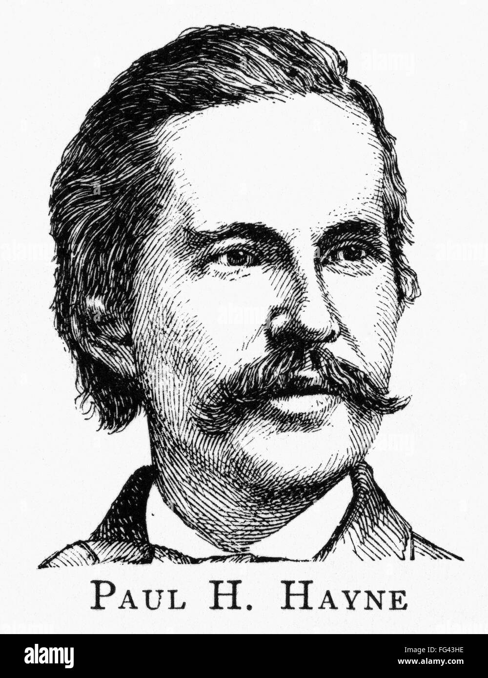 PAUL HAMILTON HAYNE /n(1830-1886). American poet. Line engraving, late ...