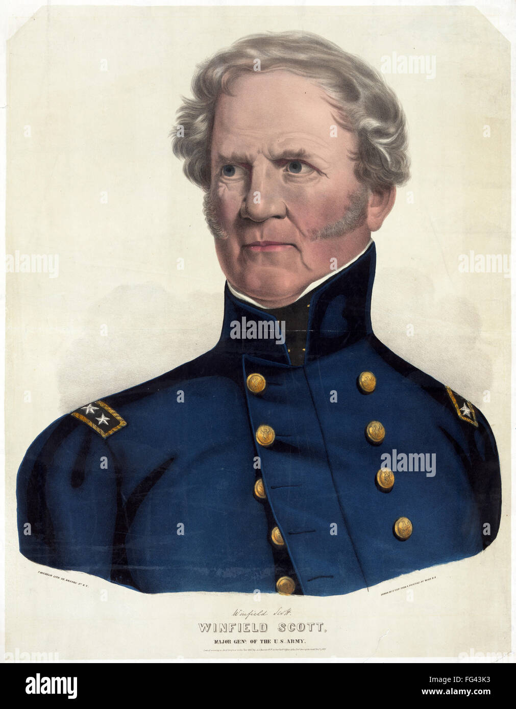 WINFIELD SCOTT (1786-1866)./nAmerican army officer. Lithograph, c1847 ...