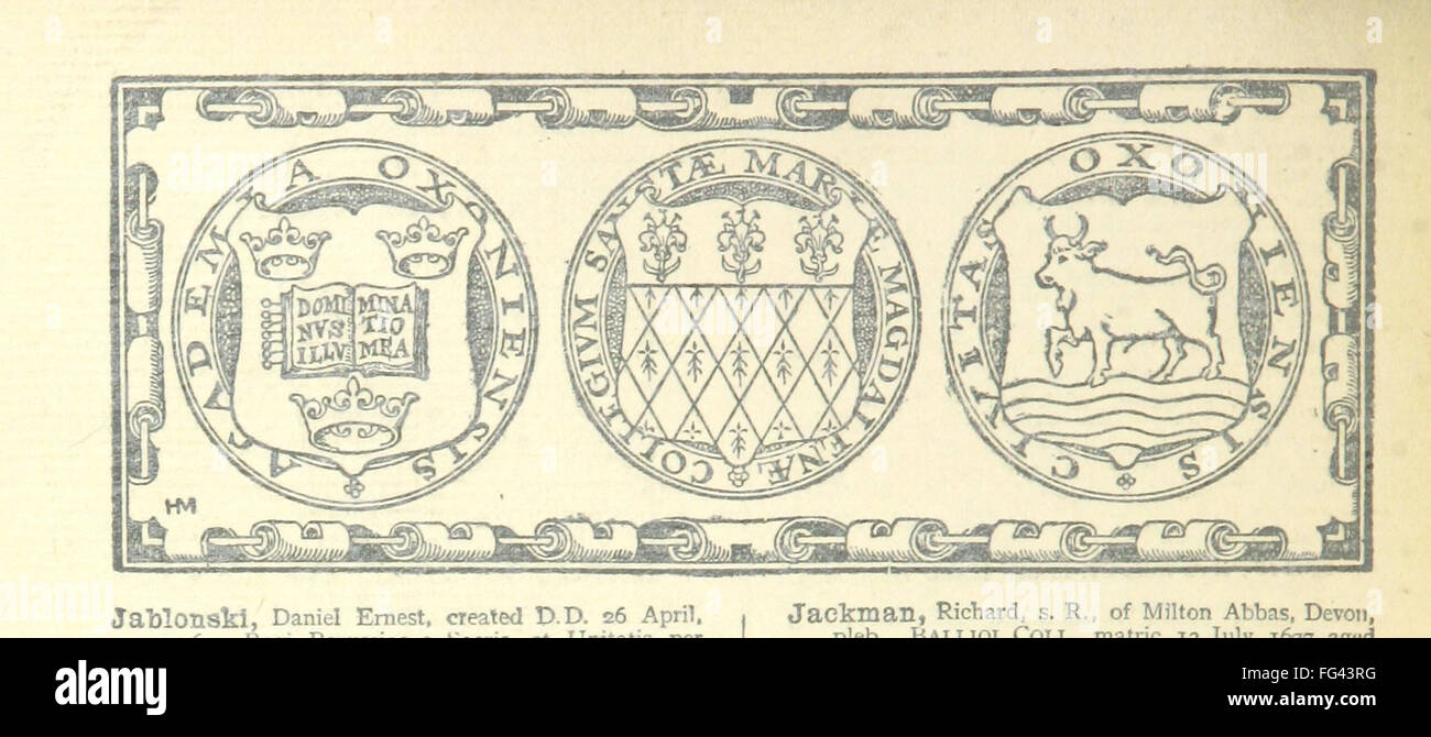 This book is the matriculation register of the University of Oxford ...