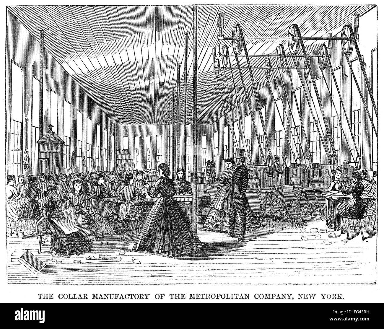 NEW YORK: COLLAR FACTORY. /nThe collar manufactory of the Metropolitan ...