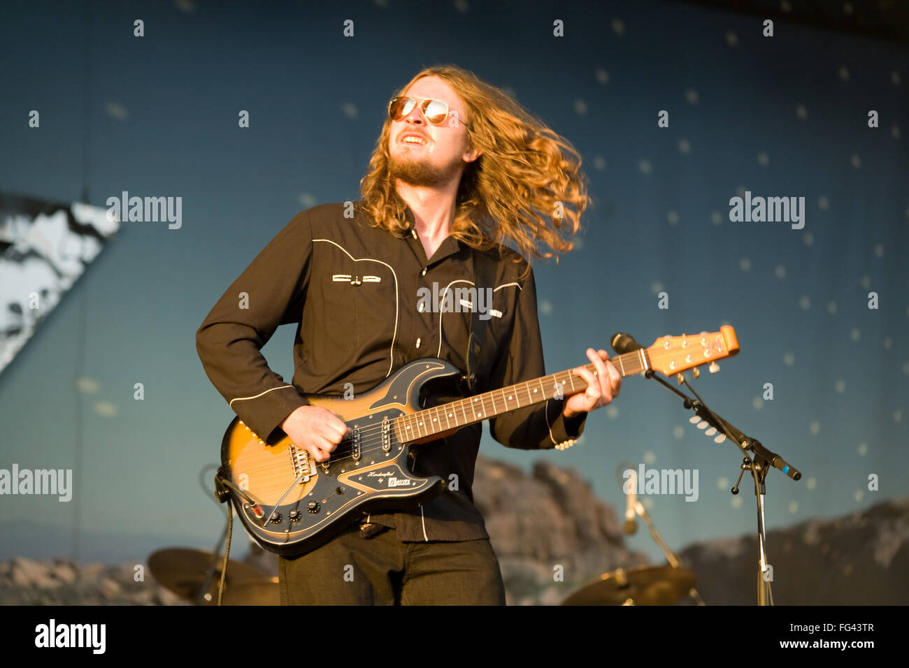 The Zutons performing live at the Glastonbury Festival 2008, Somerset ...