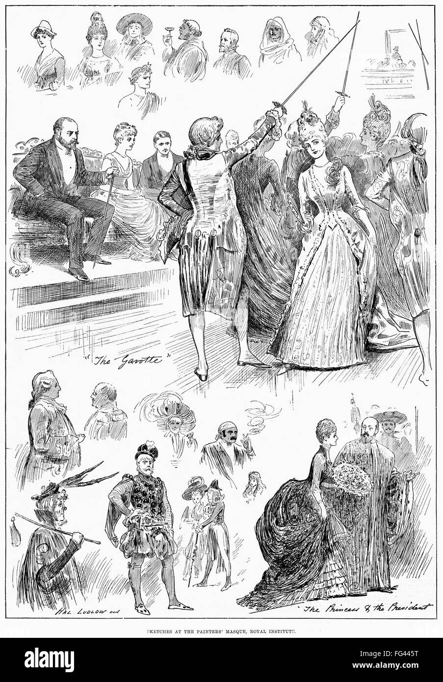 MASQUERADE BALL, 1887. /nSketches from the masquerade ball at the Royal ...