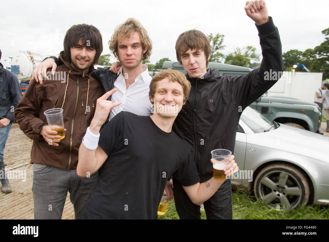 Billy Lunn lead singer in the Subways, backstage at the Glastonbury ...