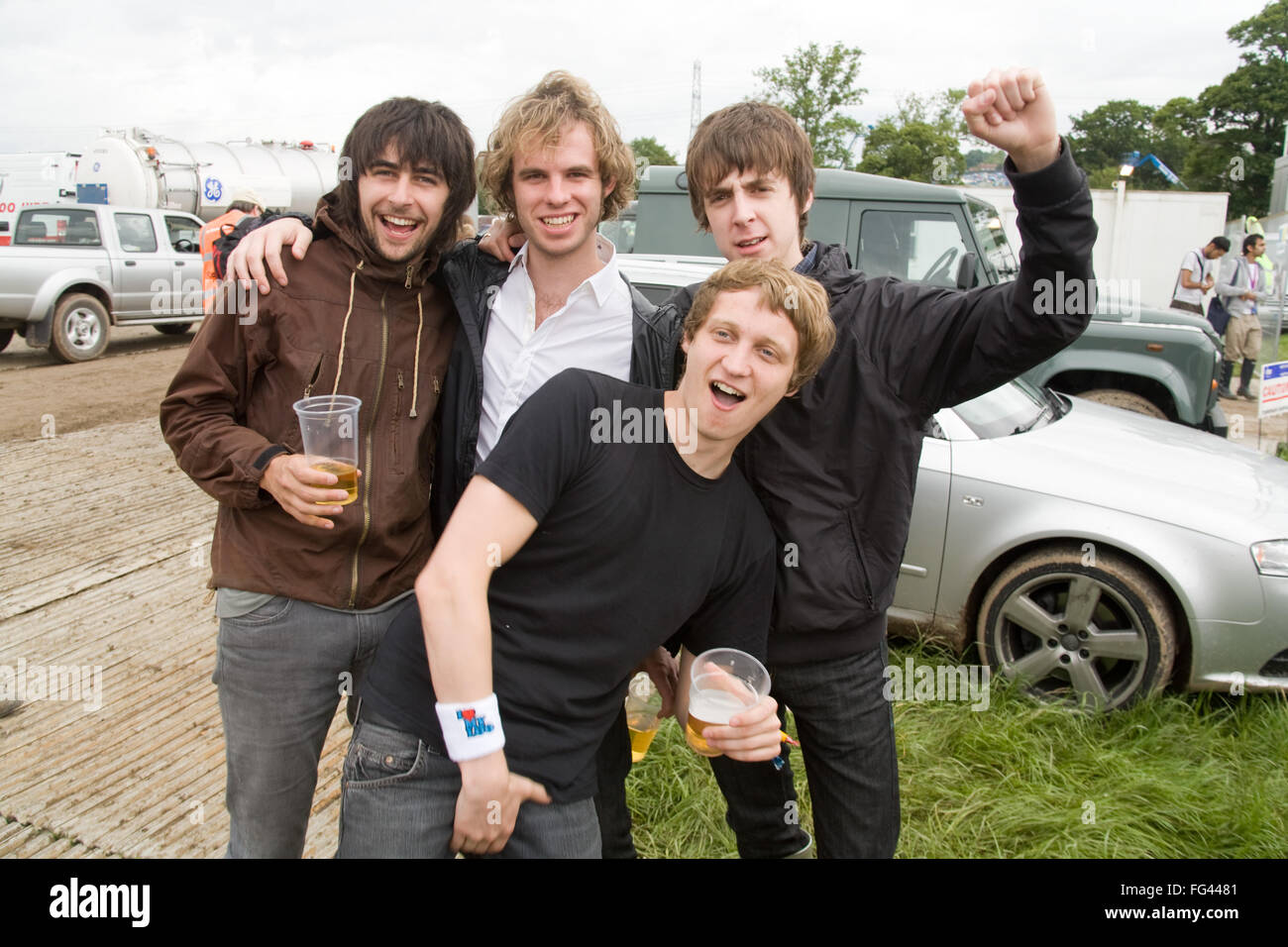Billy Lunn lead singer in the Subways, backstage at the Glastonbury ...