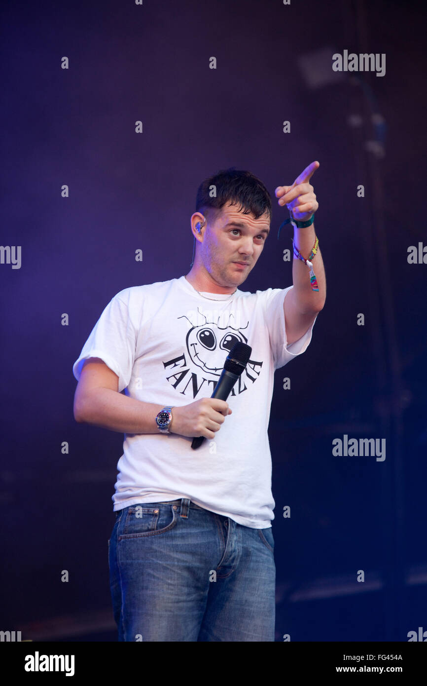 Mike Skinner singer in the Streets performing on the Jazz stage ...