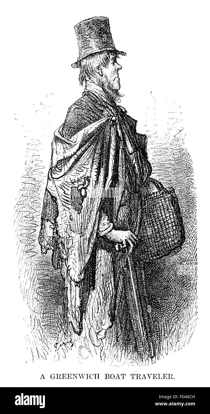 DOR╔: LONDON, 1873. /n'A Greenwich Boat Traveler.' Wood engraving after ...