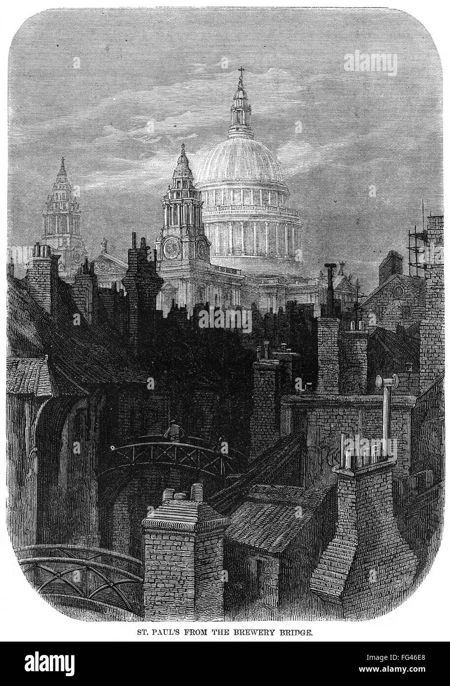 DOR╔: LONDON, 1872. /n'St. Paul's from the Brewery Bridge.' Wood ...