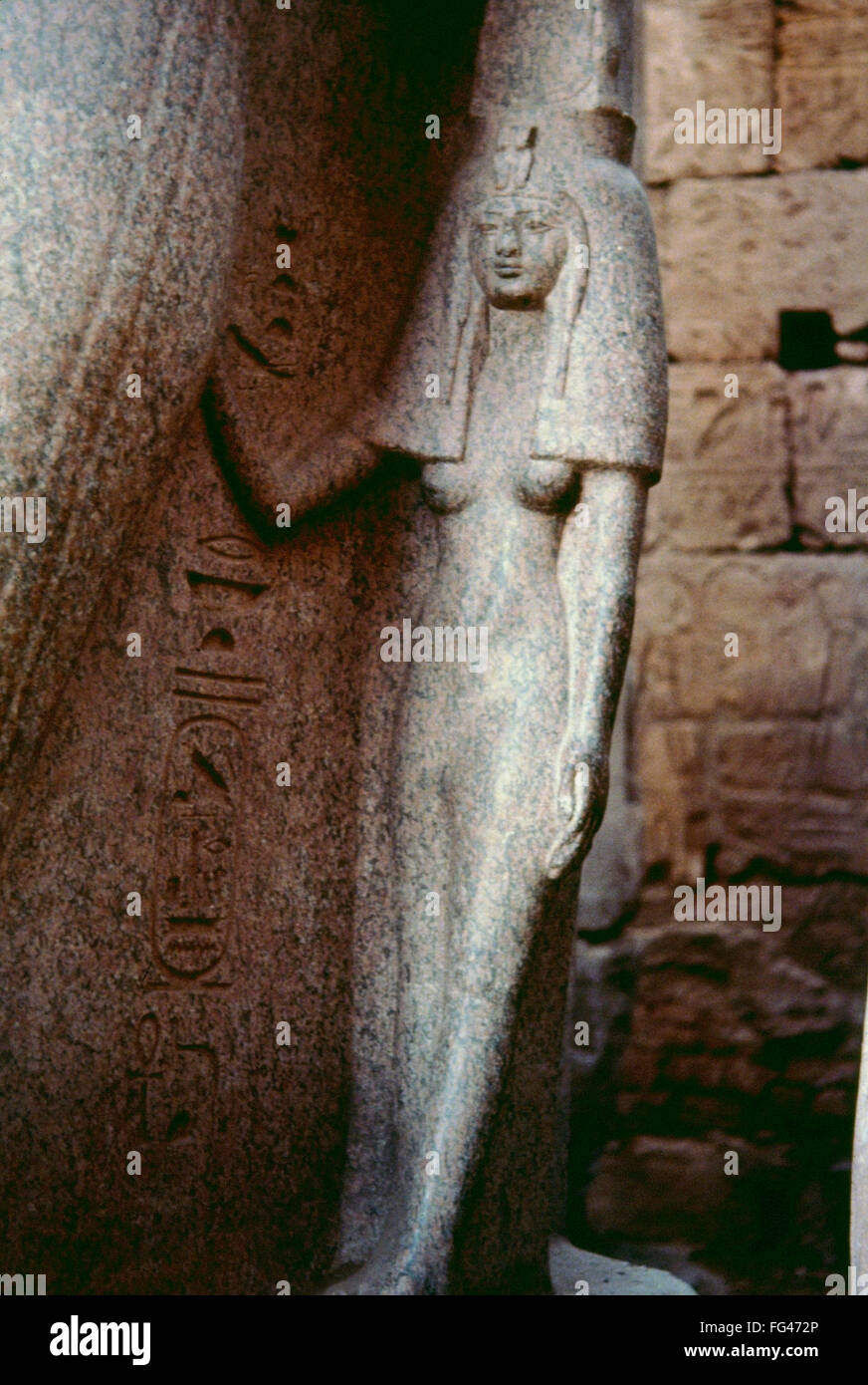 EGYPT: NEFERTARI. /nQueen Nefertari at the foot of the colossal statue ...