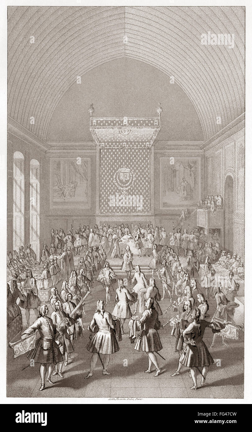 FRANCE: CORONATION, 1722. /nThe coronation meal after the coronation of ...