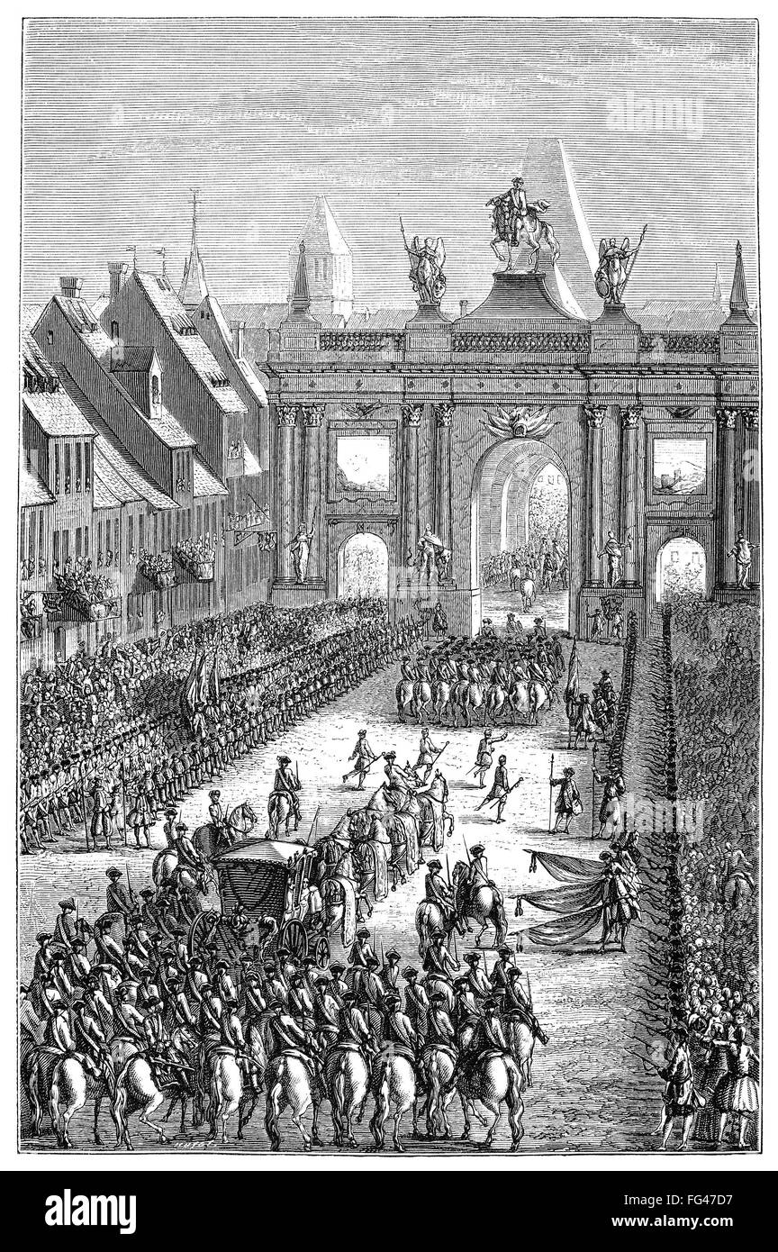 FRANCE: PROCESSION, 1744. /nThe entry of Louis XV into Strasbourg ...