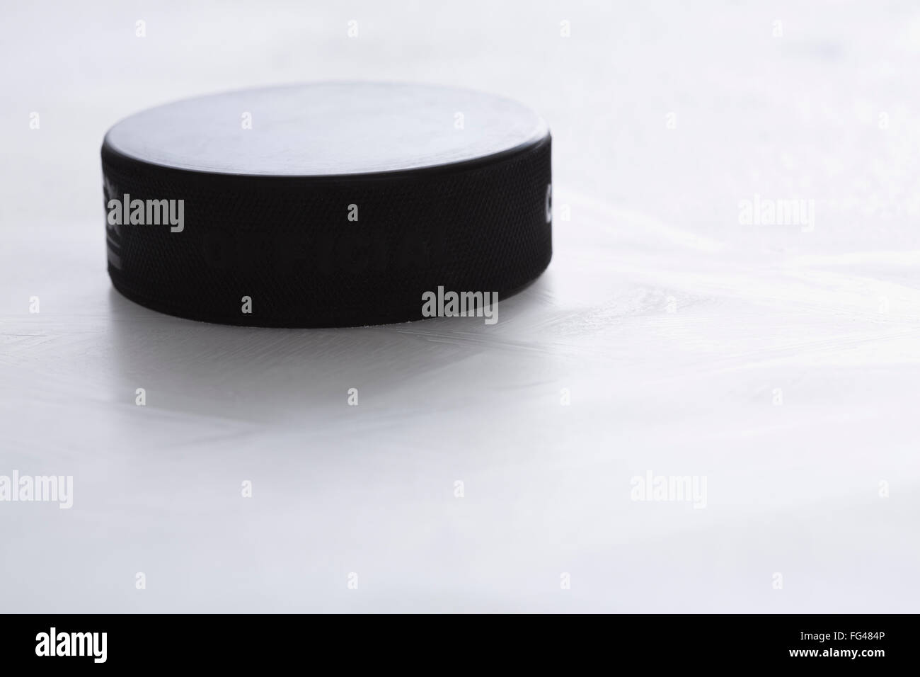 Studio shot of hockey puck Stock Photo - Alamy