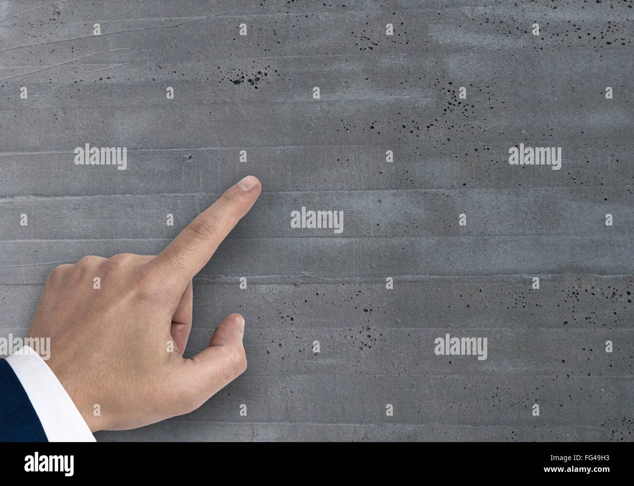 Hand showing concept on copy space template Stock Photo - Alamy