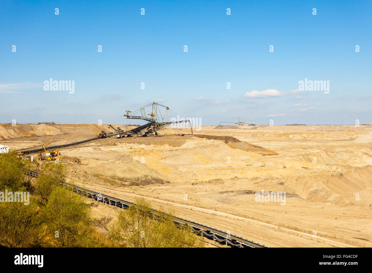 Open pit. Opencast brown coal mine. Industrial landscape Stock Photo ...