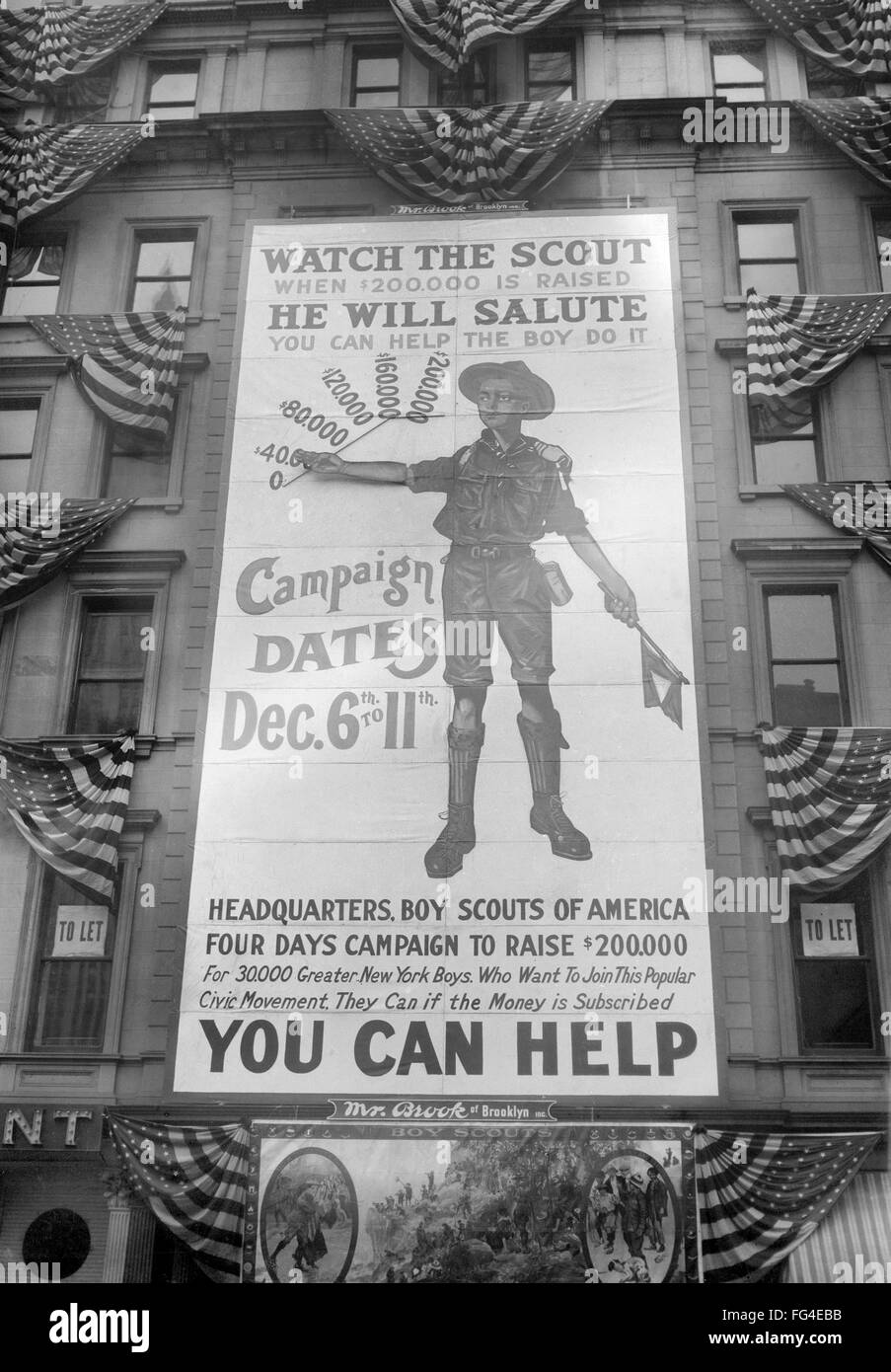 NEW YORK: BOY SCOUTS. /nBillboard for a Boy Scouts fundraising campaign ...