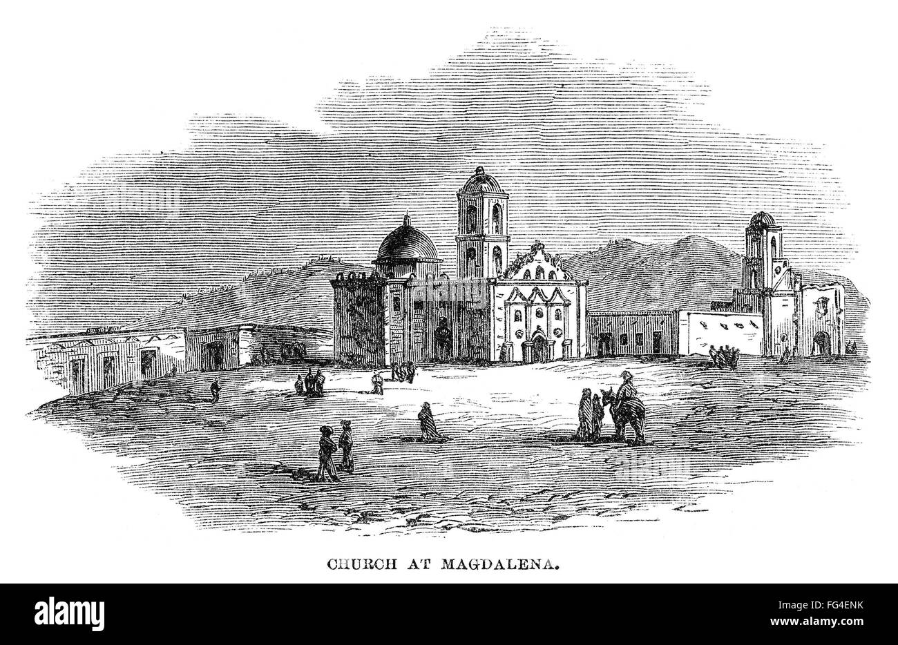 MEXICO: MAGDALENA, 1865. /nChurch at Magdalena, Sonora, Mexico. Wood ...