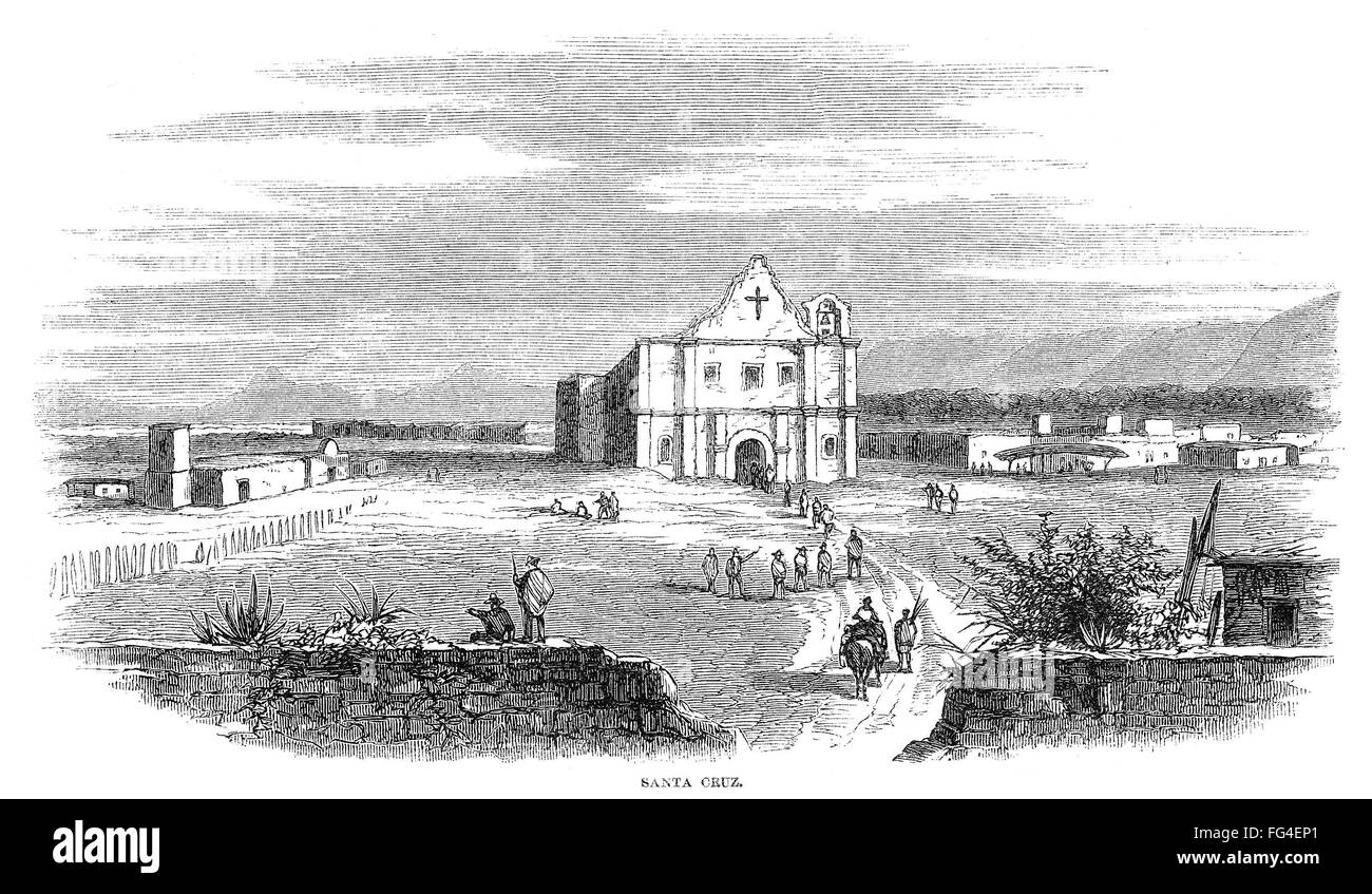 MEXICO: SANTA CRUZ, 1865. /nView of Santa Cruz, Mexico. Wood engraving ...