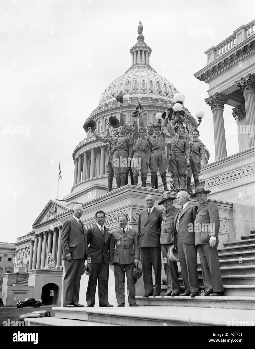 BOY SCOUT JAMBOREE, 1937. /nA group of Boy Scouts and Boy Scout ...