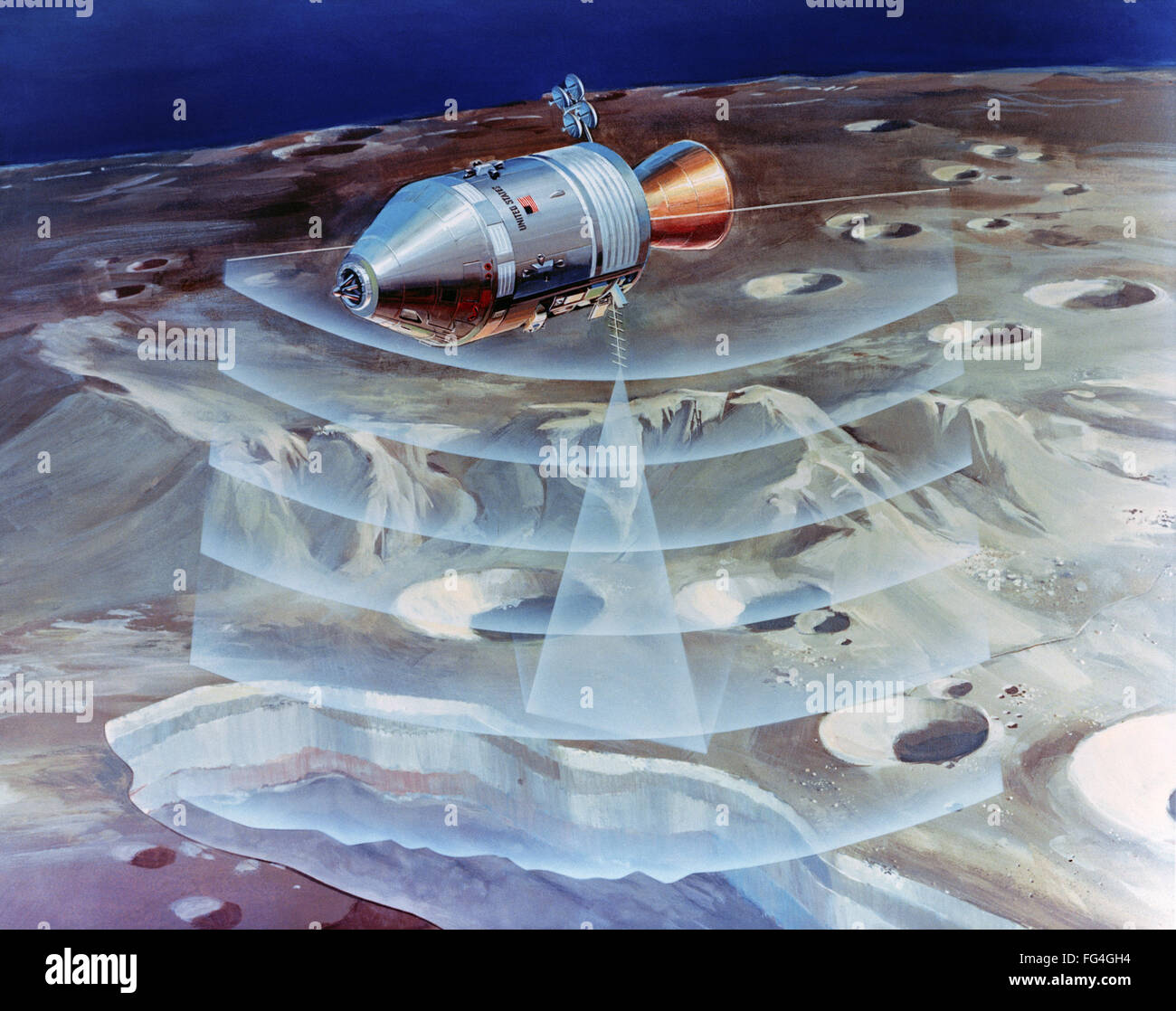 APOLLO 17: RADAR, 1972. /nAn artist's concept illustration of radar ...