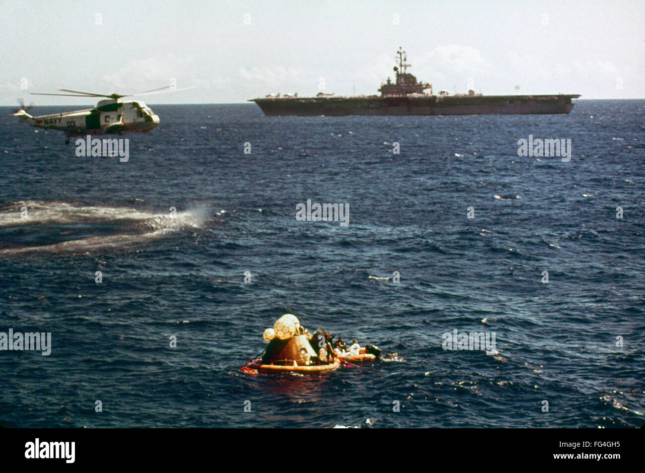 APOLLO 16: SPLASHDOWN, 1972. /nThe Apollo 16 Command Module in the ...
