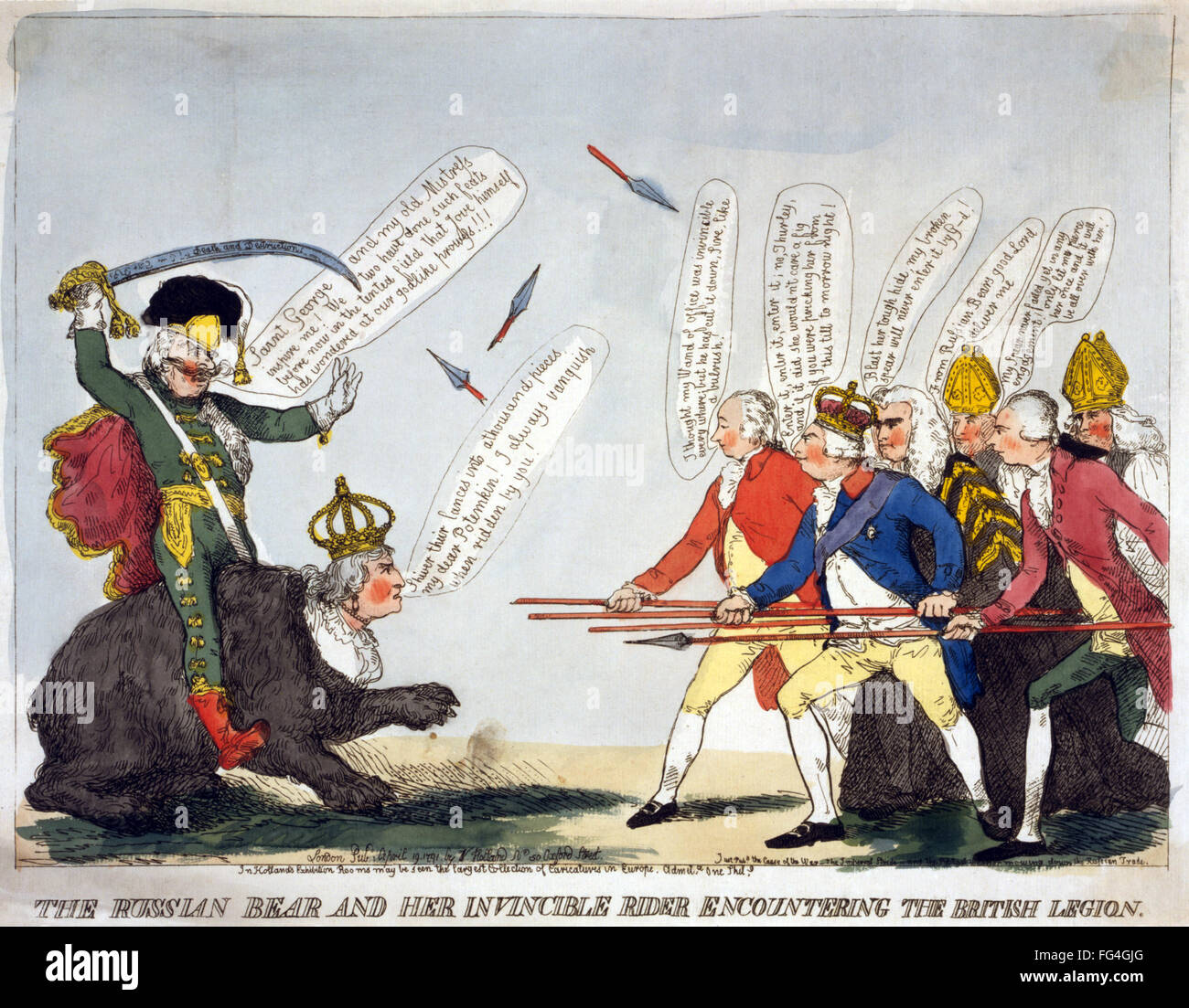 CARTOON: CATHERINE II. /n'The Russian bear and her invincible rider ...