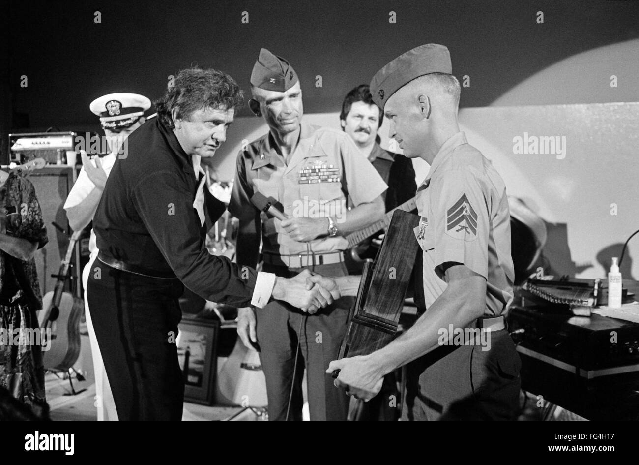 JOHNNY CASH (1932-2003). /nAmerican musician. Receiving an award from ...