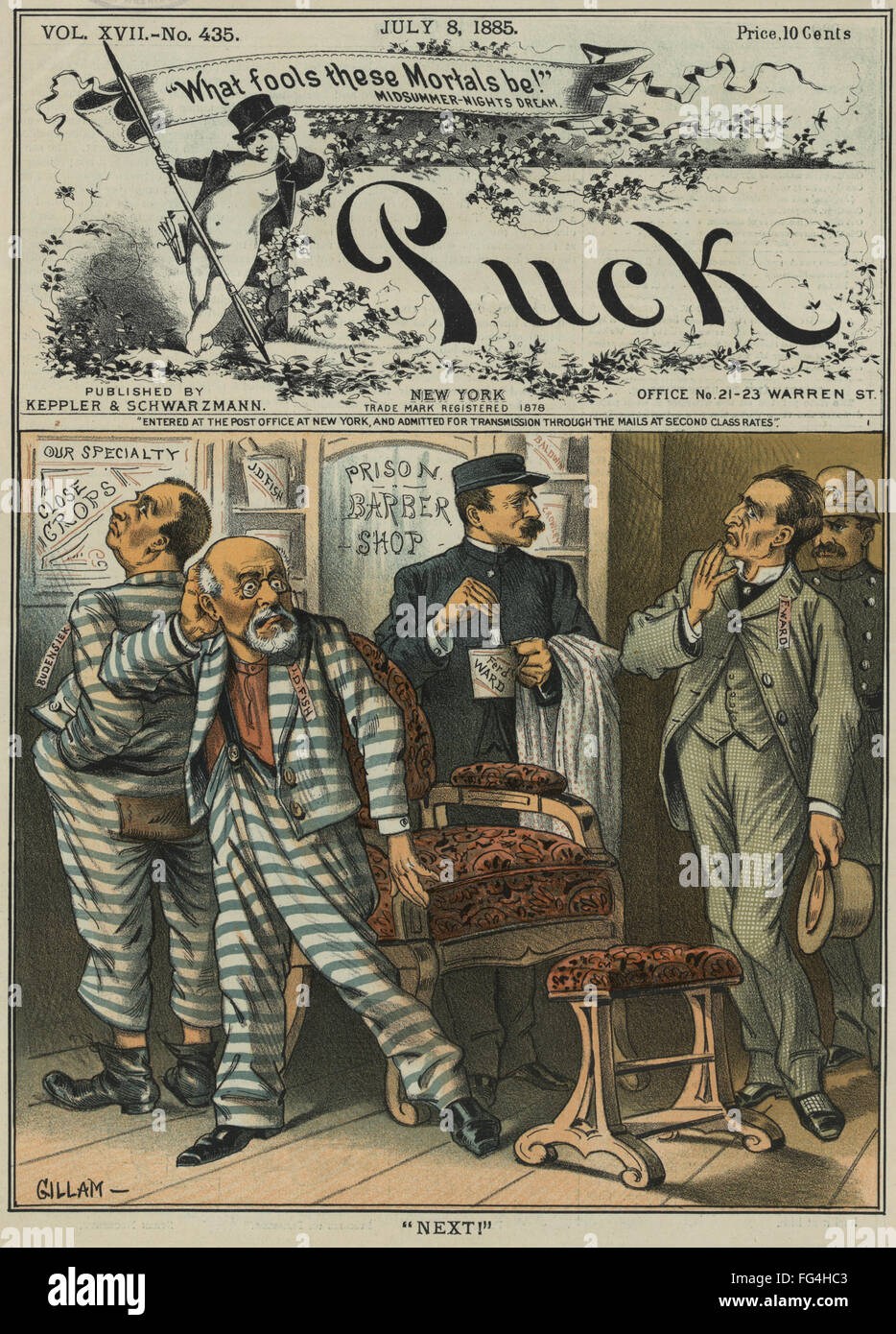 CARTOON: PRISON BARBER SHOP. /n'Next!' Illustration of prison barber ...