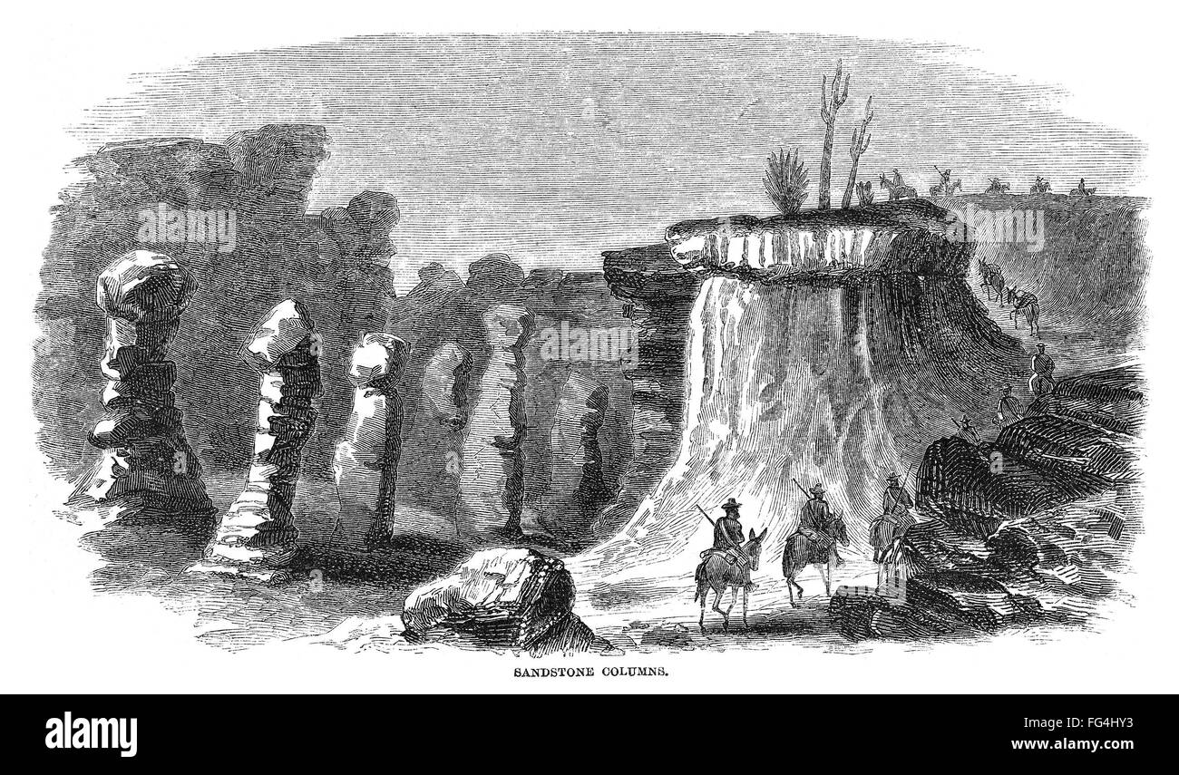 SANDSTONE COLUMNS. /nSandstone columns in the Arizona desert. Wood ...