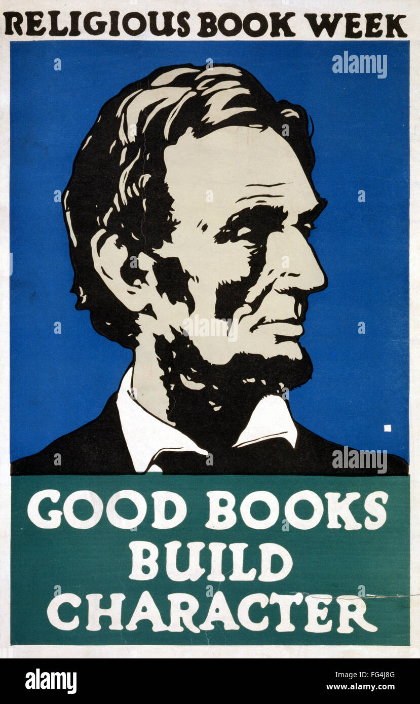 POSTER: READING, 1925. /n'Religious book week - Good books build ...