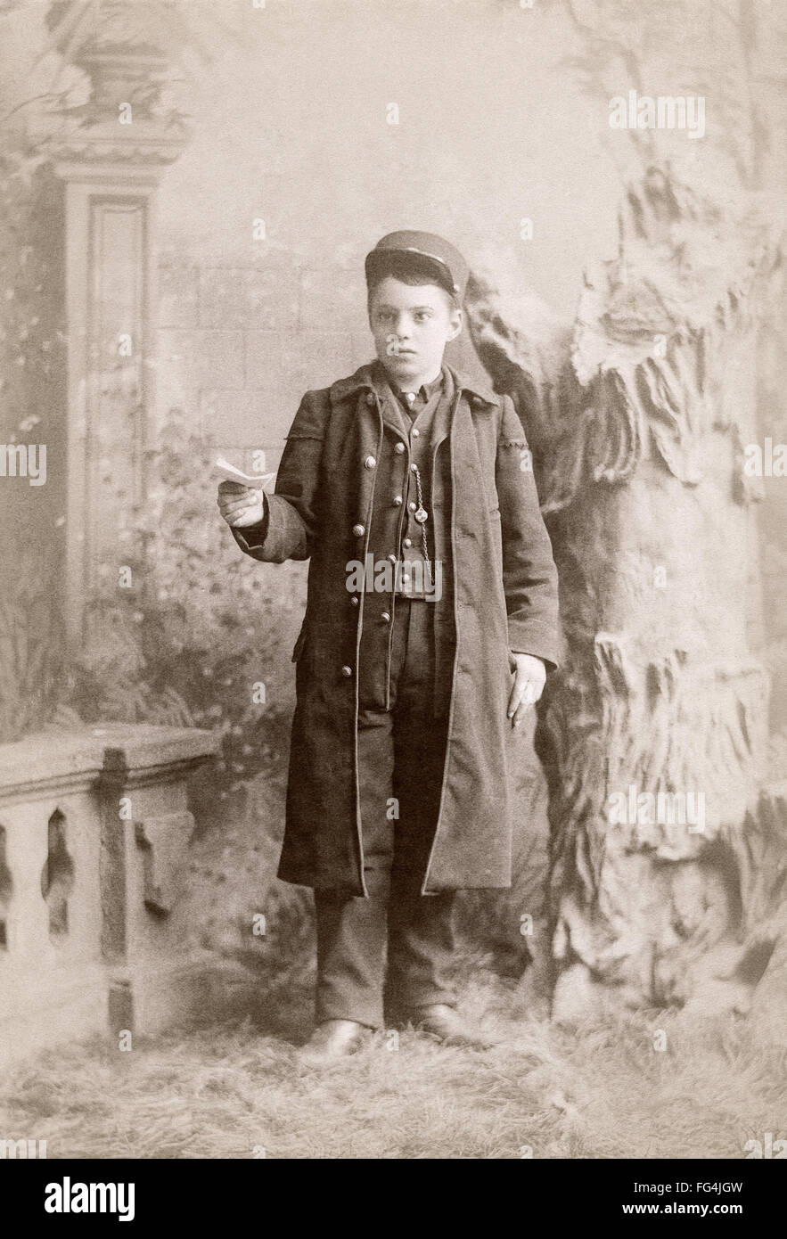 MESSENGER BOY, c1889. /nPortrait of a messenger boy, photographed by ...