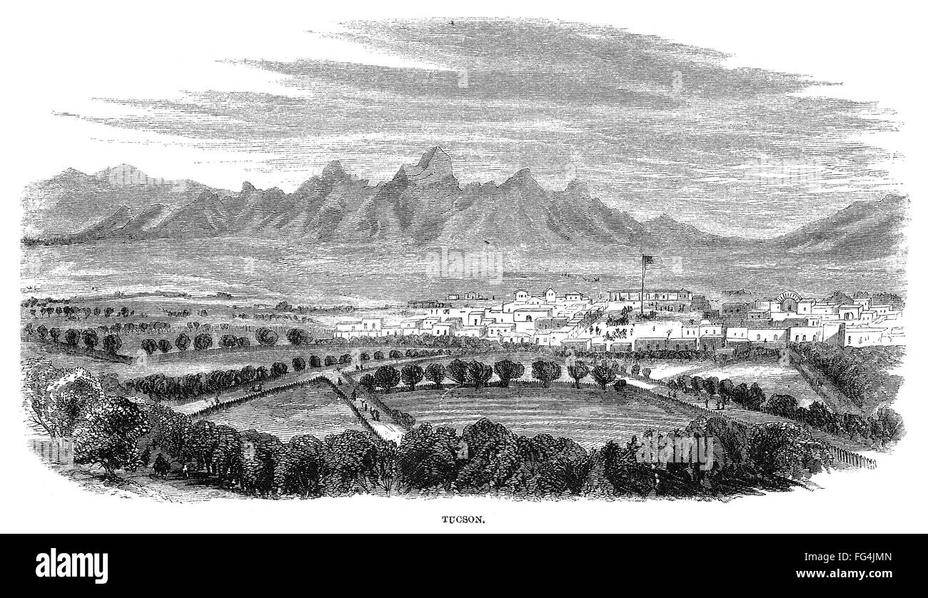 ARIZONA: TUCSON, 1864. /nThe city of Tucson, Arizona. Wood engraving ...