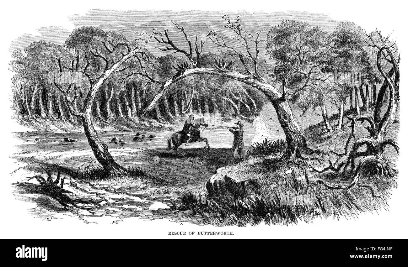 ARIZONA: APACHE ATTACK, 1864. /nThe rescue of U.S. Army Colonel ...