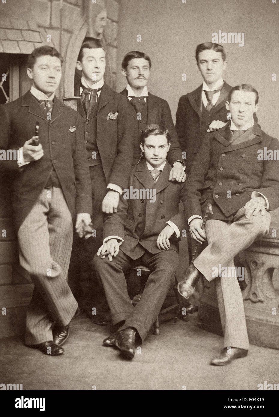 MEN, c1900. /nGroup portrait of six young men, photographed by the ...