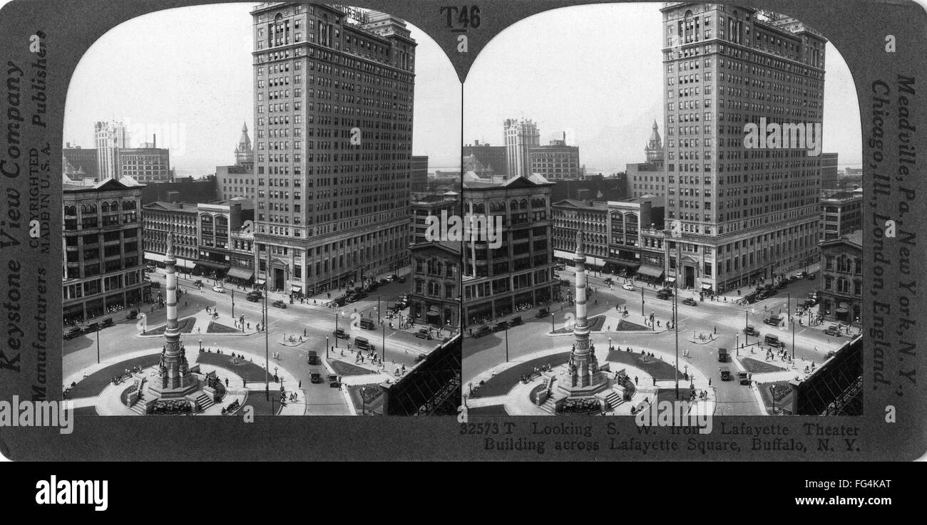 NEW YORK: BUFFALO, c1930. /nView of Lafayette Square and the Liberty ...