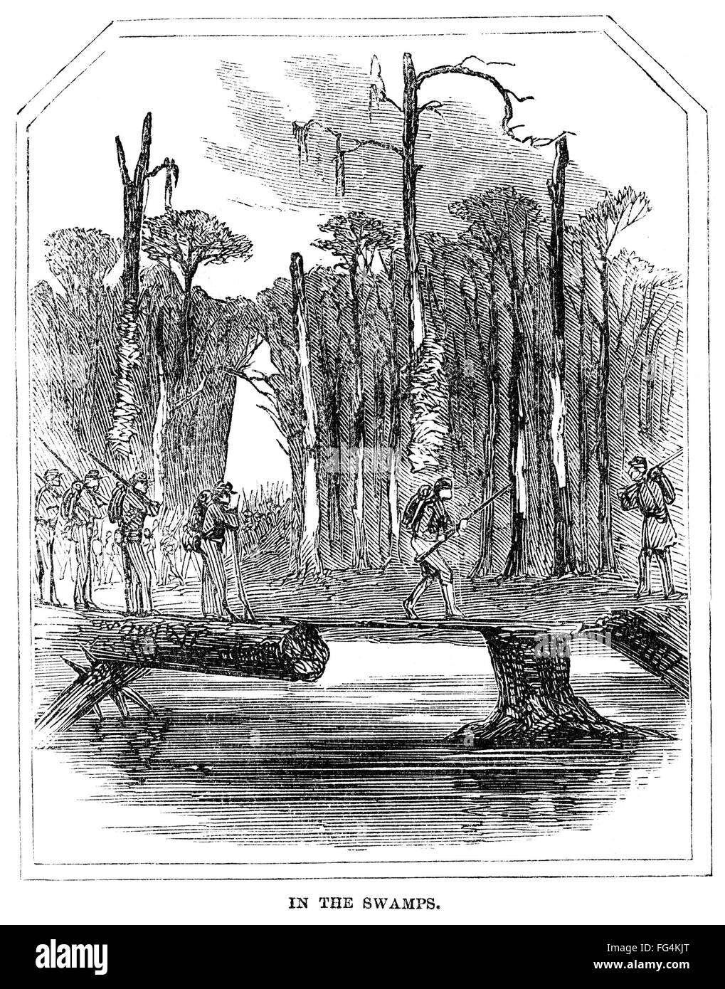 CIVIL WAR: SWAMP, 1863. /nUnion Army troops exploring a swamp near ...