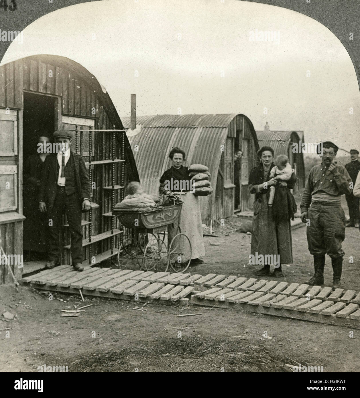 WORLD WAR I: POVERTY, c1919. /nFamilies in Lens, Pas-de-Calais, France ...