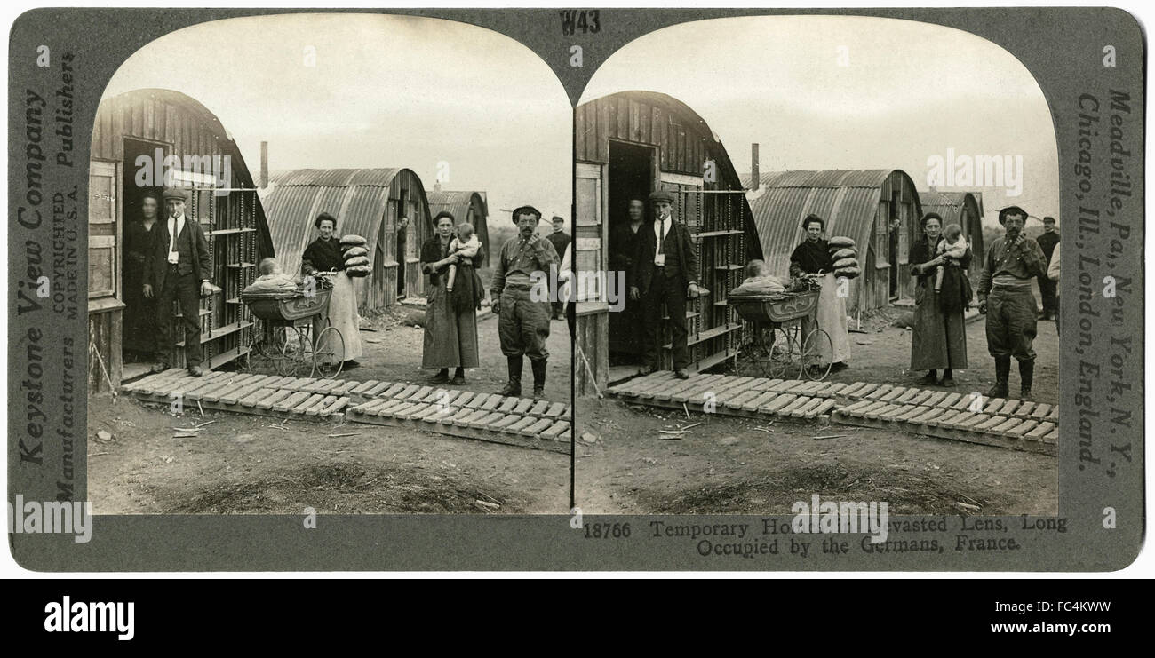 WORLD WAR I: POVERTY, c1919. /nFamilies in Lens, Pas-de-Calais, France ...