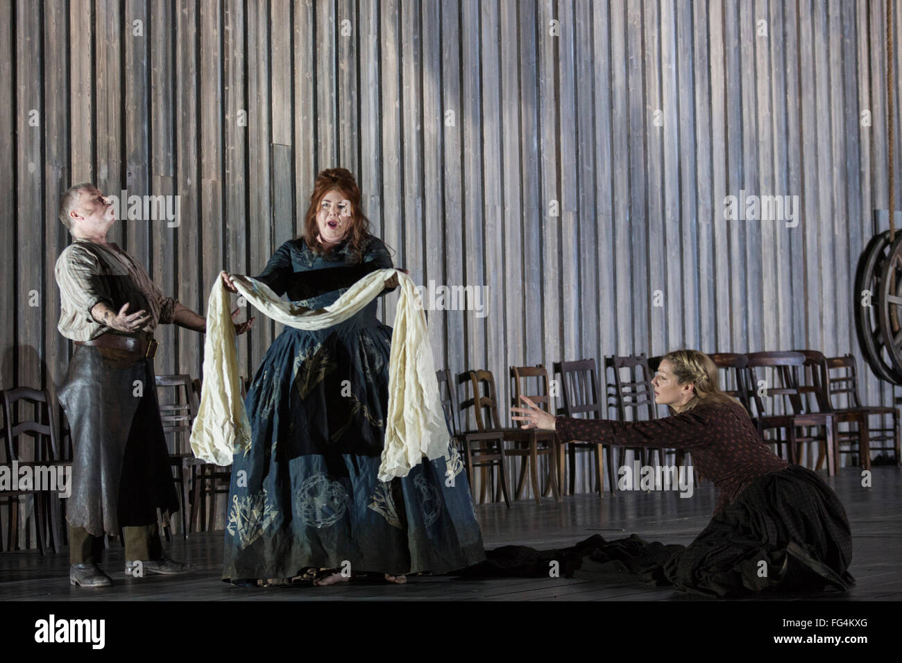 London, UK. 15 February 2016. L-R: James Creswell, Marjorie Owens and ...