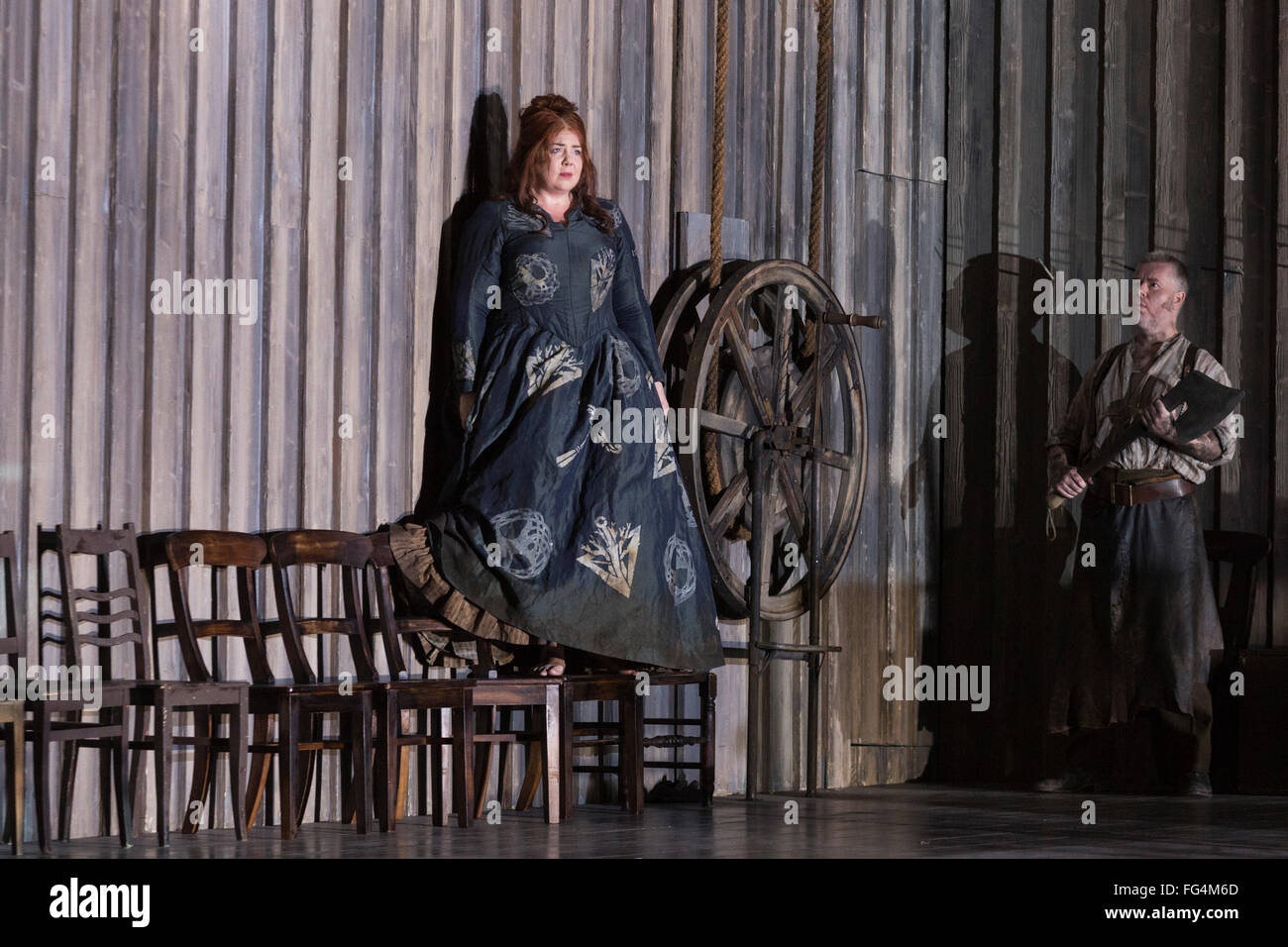 London, UK. 15 February 2016. Marjorie Owens as Norma and James ...