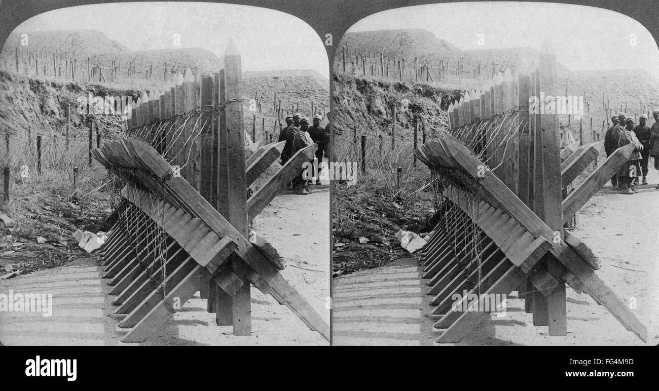 RUSSO-JAPANESE WAR, 1905. /nRussian barrier and barbed wire blocking ...