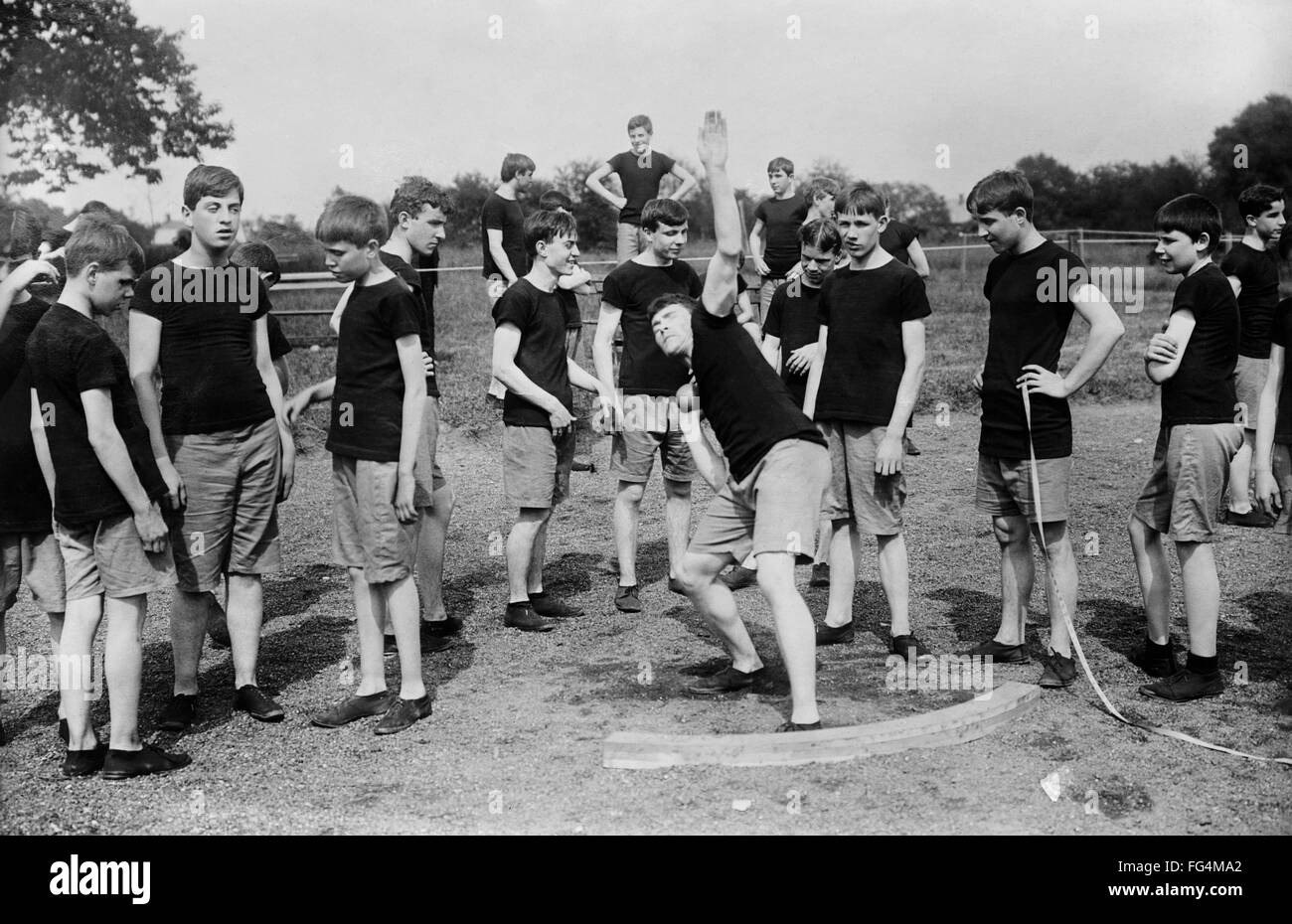 TRACK AND FIELD, c1910. /nBlind track and field athletes at Overbrook ...