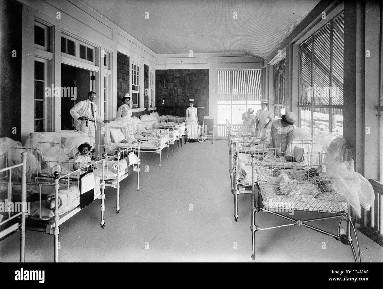 SEASIDE HOSPITAL, c1910. /nPorch of Lewis Memorial Cottage at the St ...