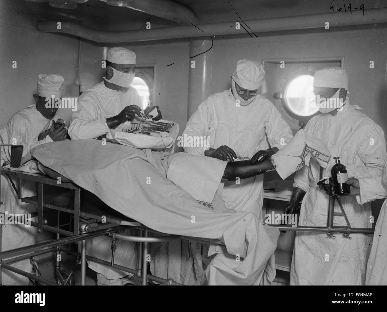 USS COMFORT, c1919. /nOrthopedic operating room aboard the hospital ...