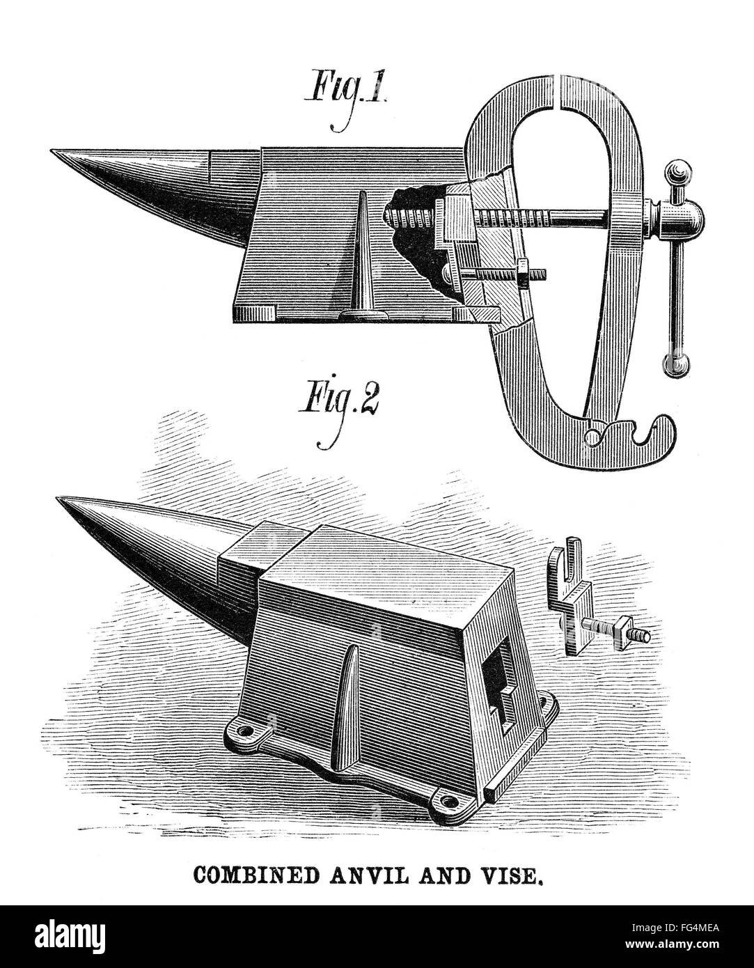 ANVIL AND VISE, 1881. /nA combination anvil and vise, patented by A.L ...