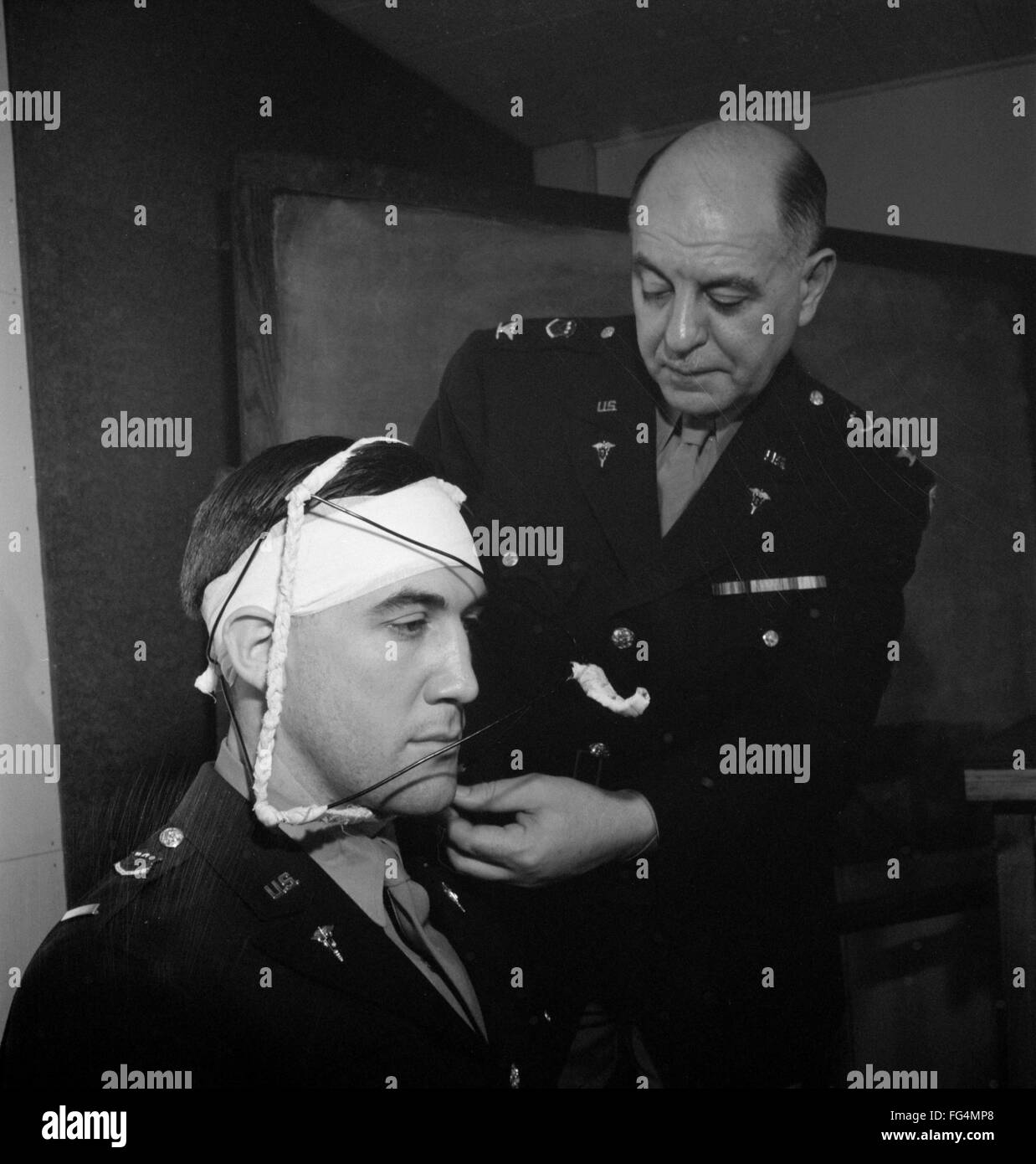 ARMY MEDICAL SCHOOL, 1943. /nA demonstration of the proper treatment ...