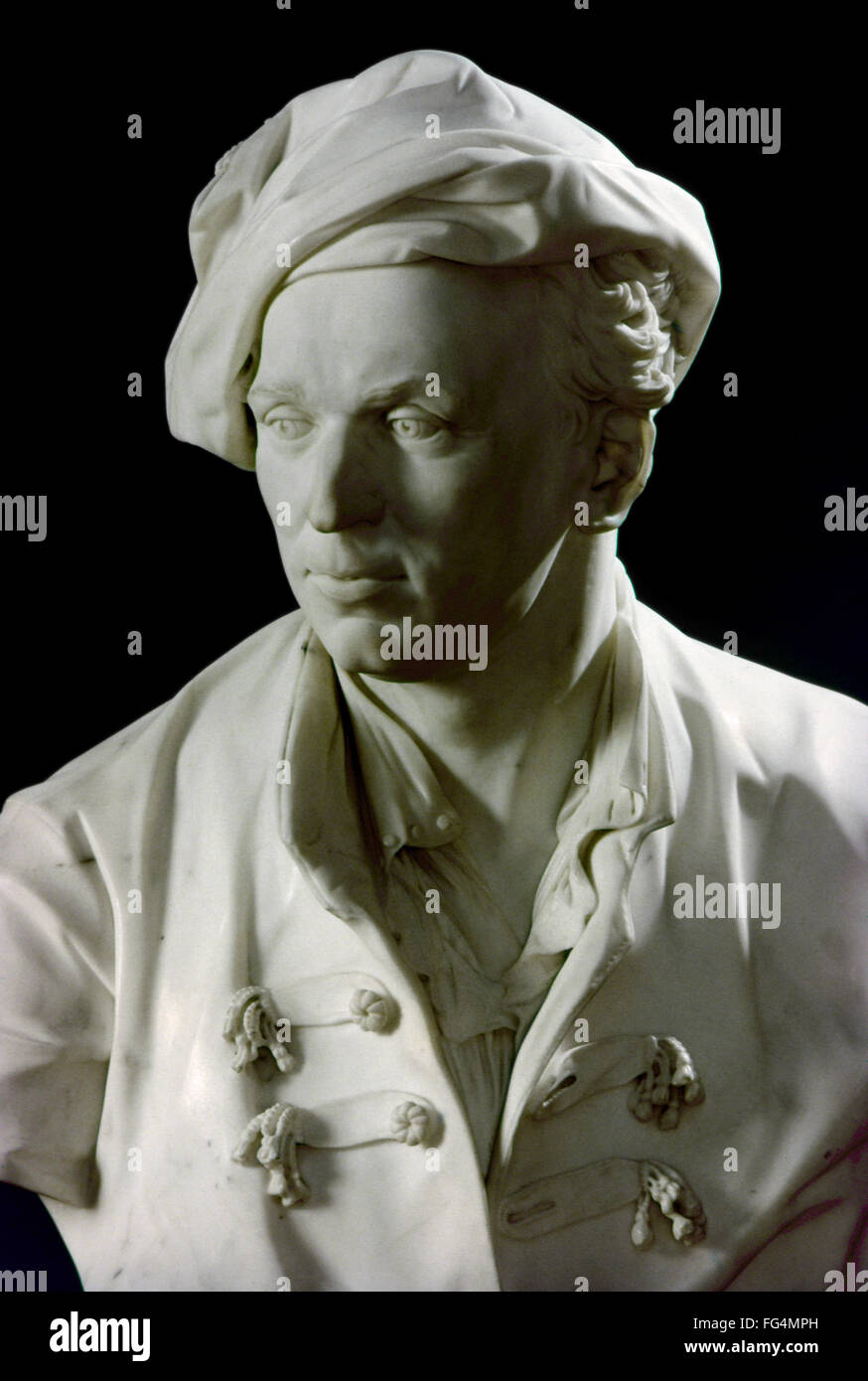 LOUIS FRAN╟OIS ROUBILIAC /n(c1702-1762). French sculptor. Marble bust ...