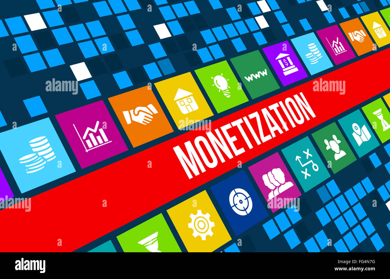 Monetization concept image with business icons and copyspace Stock ...